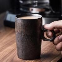 China Japanese Vintage Rustic Natural Clay Handmade Coffee Mug 230ml Ceramic Tea Cup Home Office for sale