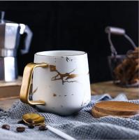 China Nordic Marble Ceramic Coffee Mugs 300ml 350ml Matte Luxury Tea Milk Cup with Saucer Set for sale