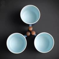 China Japanese Ceramic Tea Coffee Cup 80ml Wooden Handle Retro Mug Office Drinkware for sale