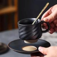 China 160ml Turkish Style Ethiopian Espresso Coffee Cup Set Traditional Art Ceramic Tea Cups and Saucer Sets for sale