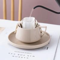 China 250ml Ceramic Coffee Cup and Saucer Set Minimalist Nordic Design for Tea Milk Water for sale