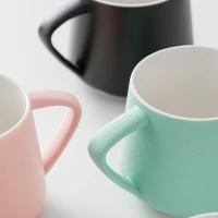 China 400ml Ceramic Coffee Mug with Wooden Lid and Saucer Tea Cup Cafe Drinkware for sale