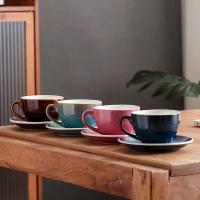 China Porcelain Espresso Cup and Saucer Set 75ml 250ml 350ml Nordic Style Coffee Mug for sale