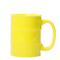 China Custom Logo 16oz Oil Barrel Shaped Ceramic Coffee Mug Novelty Petroleum 55 Gallon Drum Cup for sale
