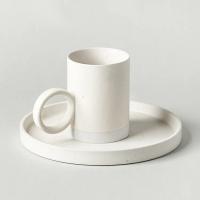 China Japanese Vintage Retro Clay Tea Mug 200ml Ceramic Coffee Cup and Saucer Set 4 Colors for sale