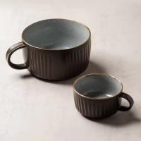 China Japanese Retro Ceramic Coffee Cup Set 80ml 300ml Vintage Clay Tea Mug Espresso Cups for sale