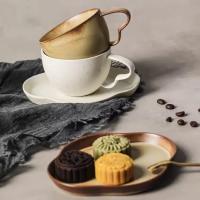 China Wholesale Retro Stoneware Mug Set Japanese Style Handmade White Ceramic Coffee Cup 250ml with Saucer for sale