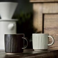 China Vintage Stoneware Ceramic Espresso Coffee Mug 150ml Stackable Tea Cup Retro Clay Cappuccino Latte Cup for sale