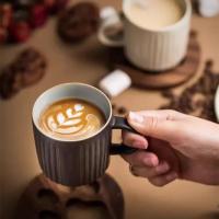 China Vintage Stoneware Ceramic Espresso Coffee Mug 150ml Stackable Tea Cup Retro Clay Cappuccino Latte Cup for sale