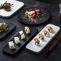 China Matte Ceramic plates Sushi plate restaurant dishes square plate Wholesale tableware for sale