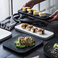 China Matte Ceramic plates Sushi plate restaurant dishes square plate Wholesale tableware for sale