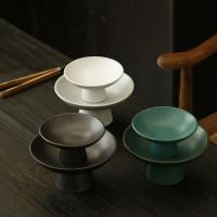 China Green Glaze Ceramic Fruit Plate 12x6 cm Asian Zen Dessert Server for Tea Time for sale