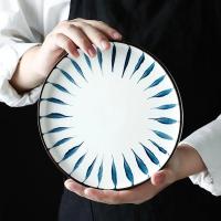 China Ceramic Round Dinner Plates 25cm Set for Steak Pizza Salad Pie Dish Sustainable On-glazed for sale
