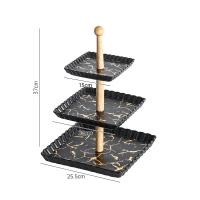 China Ceramic 2-3 Tier Serving Tray Cupcake Stand Fruit Plate Holder for Wedding Party Dessert Display for sale
