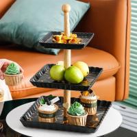 China Ceramic 2-3 Tier Serving Tray Cupcake Stand Fruit Plate Holder for Wedding Party Dessert Display for sale