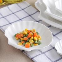 China White Ceramic Dinnerware Tray Hot Pot Restaurant Seasoning Dishes Tableware Dinner Plate Ceramic Shell Shape Dish for sale