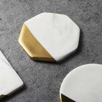 China Custom Ceramic Coaster Set 9x9x0.7cm Modern Marble Placemat for Coffee Wine Cup Table Decoration for sale