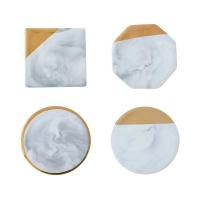 China Custom Ceramic Coaster Set 9x9x0.7cm Modern Marble Placemat for Coffee Wine Cup Table Decoration for sale
