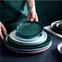 China Ceramic Western Tableware Pizza Dish Dinnerware Dessert Plate Sets of 3 Kitchen Restaurant Plates Ceramic Dinner for sale