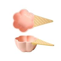 China Ceramic Handle Bowl 16.8cm Heart Shape Dessert Bowl 4 Colors Ice Cream Cup Fruit Bowl for sale