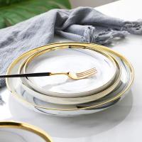 China 6-User 20-Piece Luxury Bone China Dinnerware Set Porcelain Rice Salad Noodles Bowl Soup Plates for sale