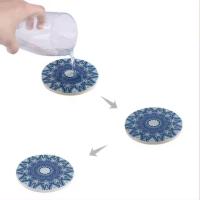 China Custom Absorbent Ceramic Coaster 10.3cm Anti-Slip Cork Bottom Sublimation Round Cup Mat for sale