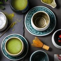 China Handmade Japanese Temmoku Glaze Matcha Bowl Set Ceramic 630ml 11.5cm Traditional Tea Chawan for sale