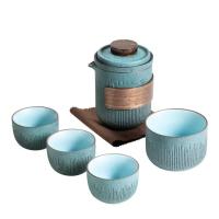 China Ceramic Kung Fu Tea Set 250ml Teapot with 3 Cups Portable Travel Tea Ceremony Set for sale