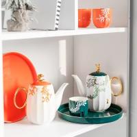 China Ceramic Coffee Tea Cup Set 30x30x25 cm Porcelain Afternoon Tea Set for Home Restaurant for sale