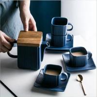 China Nordic Antique Ceramic Coffee Tea Cup Set 650ml Teapot 4 Cups Stainless Steel Stainer Gift Box for sale