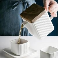 China Nordic Antique Ceramic Coffee Tea Cup Set 650ml Teapot 4 Cups Stainless Steel Stainer Gift Box for sale