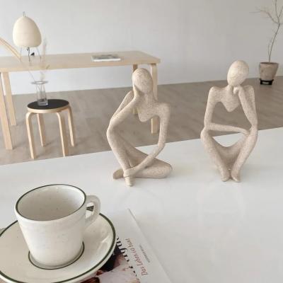 China Modern Resin Abstract Character Handicraft Ornaments Nordic Office Bookshelf Decoration 29.5x14.5x53 cm for sale