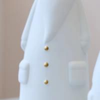 China Ceramic Santa Claus Figurines Set of 3 Christmas Decoration Nordic Style White 30cm for sale