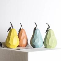 China Decorative Ceramic Fruit Apple and Pear Figurines 11x13cm 10x20cm Home Office Desk Ornament for sale