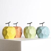 China Decorative Ceramic Fruit Apple and Pear Figurines 11x13cm 10x20cm Home Office Desk Ornament for sale
