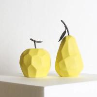 China Decorative Ceramic Fruit Apple and Pear Figurines 11x13cm 10x20cm Home Office Desk Ornament for sale