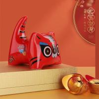 China Ceramic Tiger Shape Money Bank Phone Stand Holder 15cm Color Glazed Custom Logo for sale