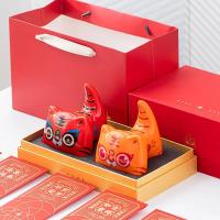 China Ceramic Tiger Shape Money Bank Phone Stand Holder 15cm Color Glazed Custom Logo for sale