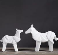 China Modern Ceramic Horse Ornament 25.3cm Home Decor Porcelain Figurine for Living Room TV Cabinet for sale