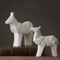 China Modern Ceramic Horse Ornament 25.3cm Home Decor Porcelain Figurine for Living Room TV Cabinet for sale