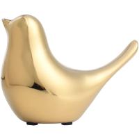 China Ceramic Golden Bird Ornament Modern Tabletop Figurine 12.7cm Home Decor for sale
