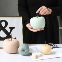 China Modern Ceramic Apple Fruit Decor Figurine 12x12 cm Home Tabletop Ornament Custom Color for sale
