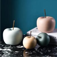 China Modern Ceramic Apple Fruit Decor Figurine 12x12 cm Home Tabletop Ornament Custom Color for sale