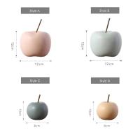 China Modern Ceramic Apple Fruit Decor Figurine 12x12 cm Home Tabletop Ornament Custom Color for sale