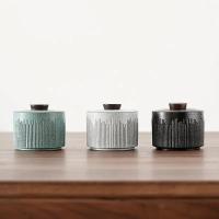 China Small Caddy Ceramic Jars Sealed Jar Decorative Storage Tank Tea Box Portable Candy Jars Tea Can Container Tea Organizer for sale