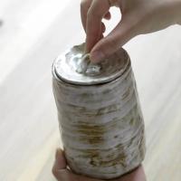 China Ceramic Coarse Grain Tea Pot Retro Storage Jar 10.8x15cm for Tea Spices Dried Fruits for sale