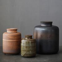 China Vintage Ceramic Tea Storage Can 450ml 950ml 2200ml Moisture Proof Large Capacity Sealed Tank for sale