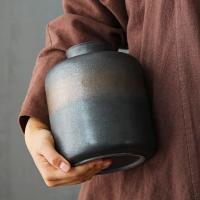 China Vintage Ceramic Tea Storage Can 450ml 950ml 2200ml Moisture Proof Large Capacity Sealed Tank for sale