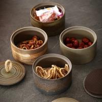 China Japanese Handmade Ceramic Storage Jar with Lid 500ml Kitchen Canister for Tea Coffee Sugar for sale