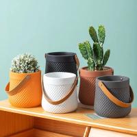 China Cement Planter Pot 16x12x15.5cm for Succulent Air Plants Home Garden Decor Wall Hanging Flower Vase 6 Colors for sale